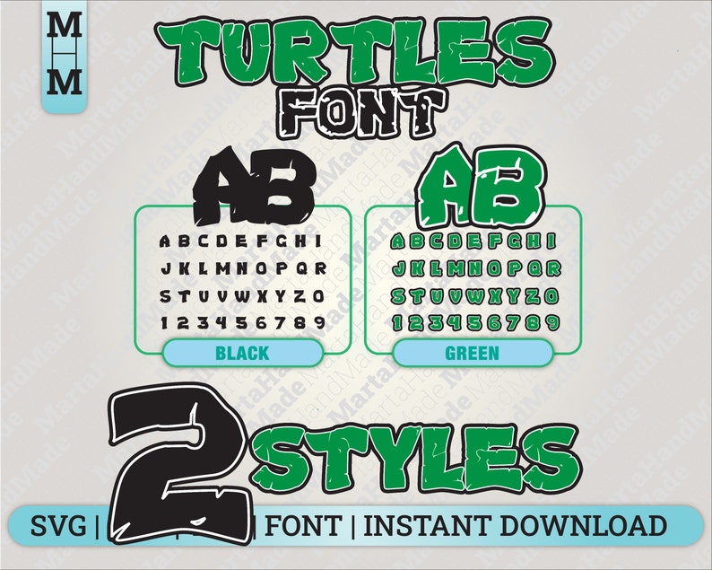 Turtles Font / Svg / Png / Ttf / Font / INSTANT DOWNLOAD - Etsy México