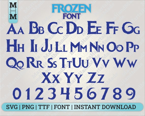 Disney Frozen Font Alphabet