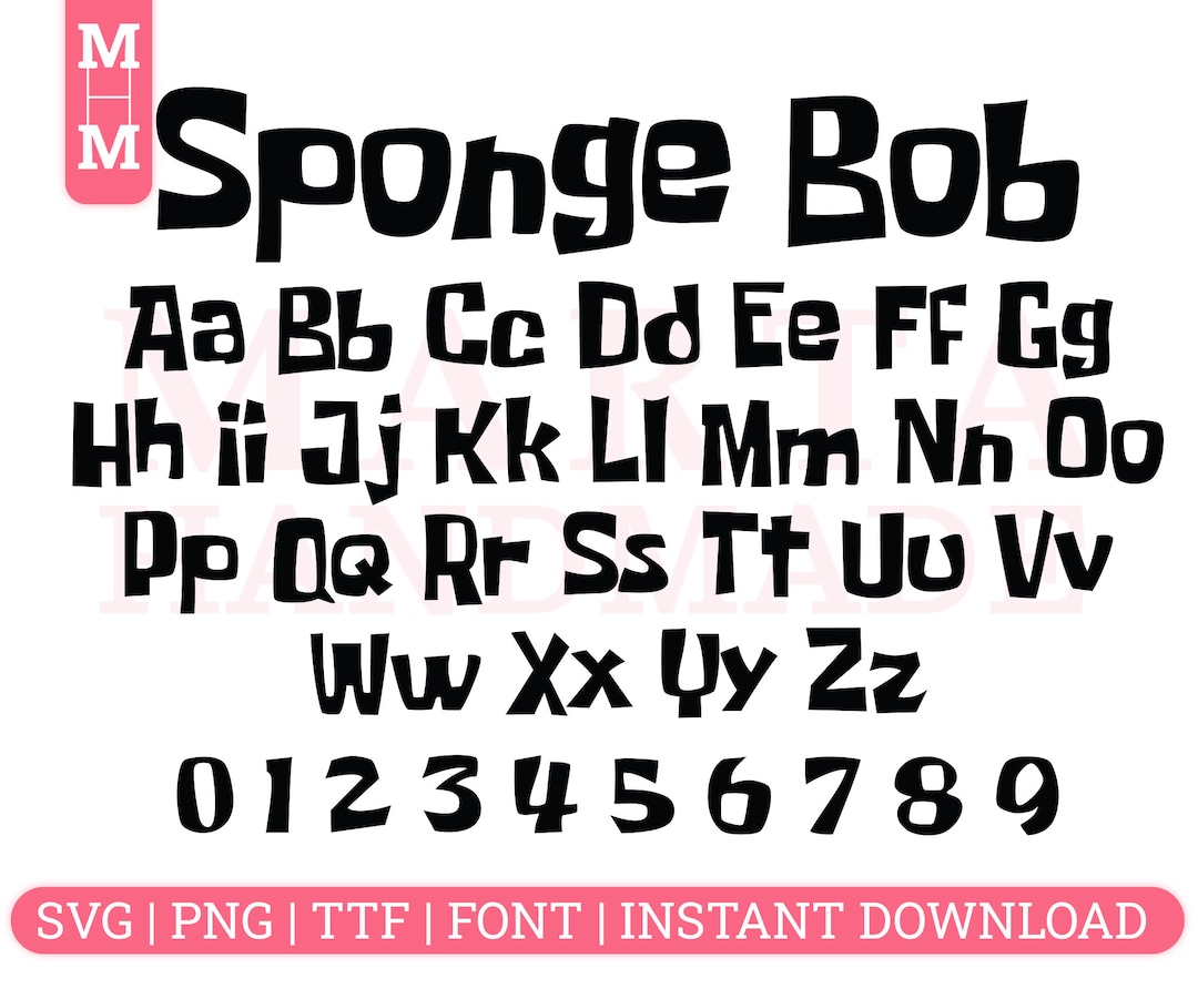 Police Bob léponge svg, police Bob léponge, Bob léponge svg, cricut de ...