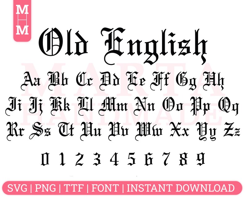 Old English Font Old English Font Svg Latin Font Roman Font Clipart Files For Cricut Old