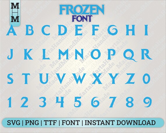 Disney Frozen Font Alphabet