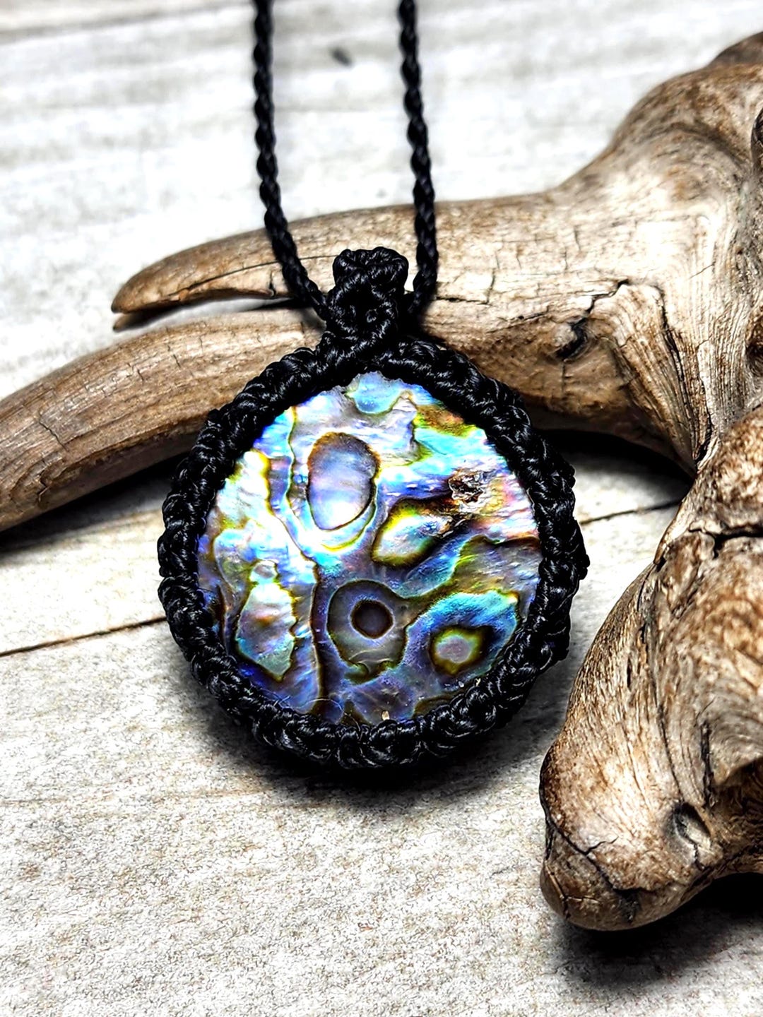 The Sacred Abalone Shell - Adjustable Macrame Necklace - Etsy