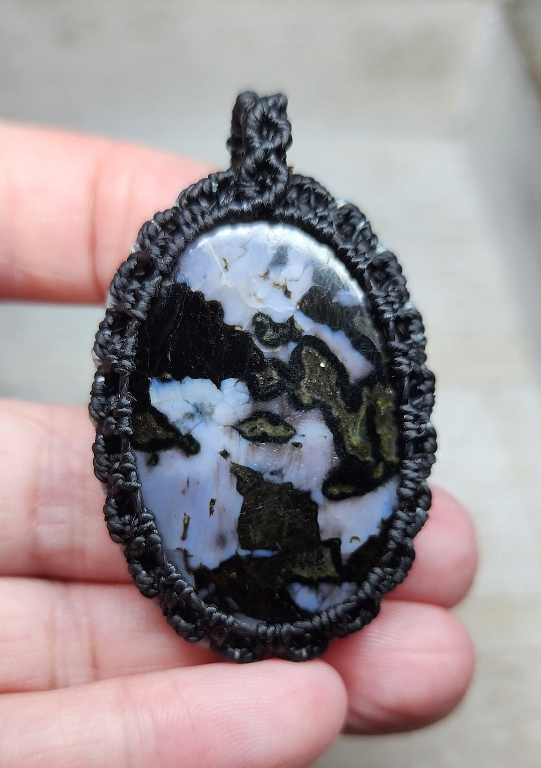 Stone of Magick Mystic Merlinite Micro Macrame Necklace - Etsy