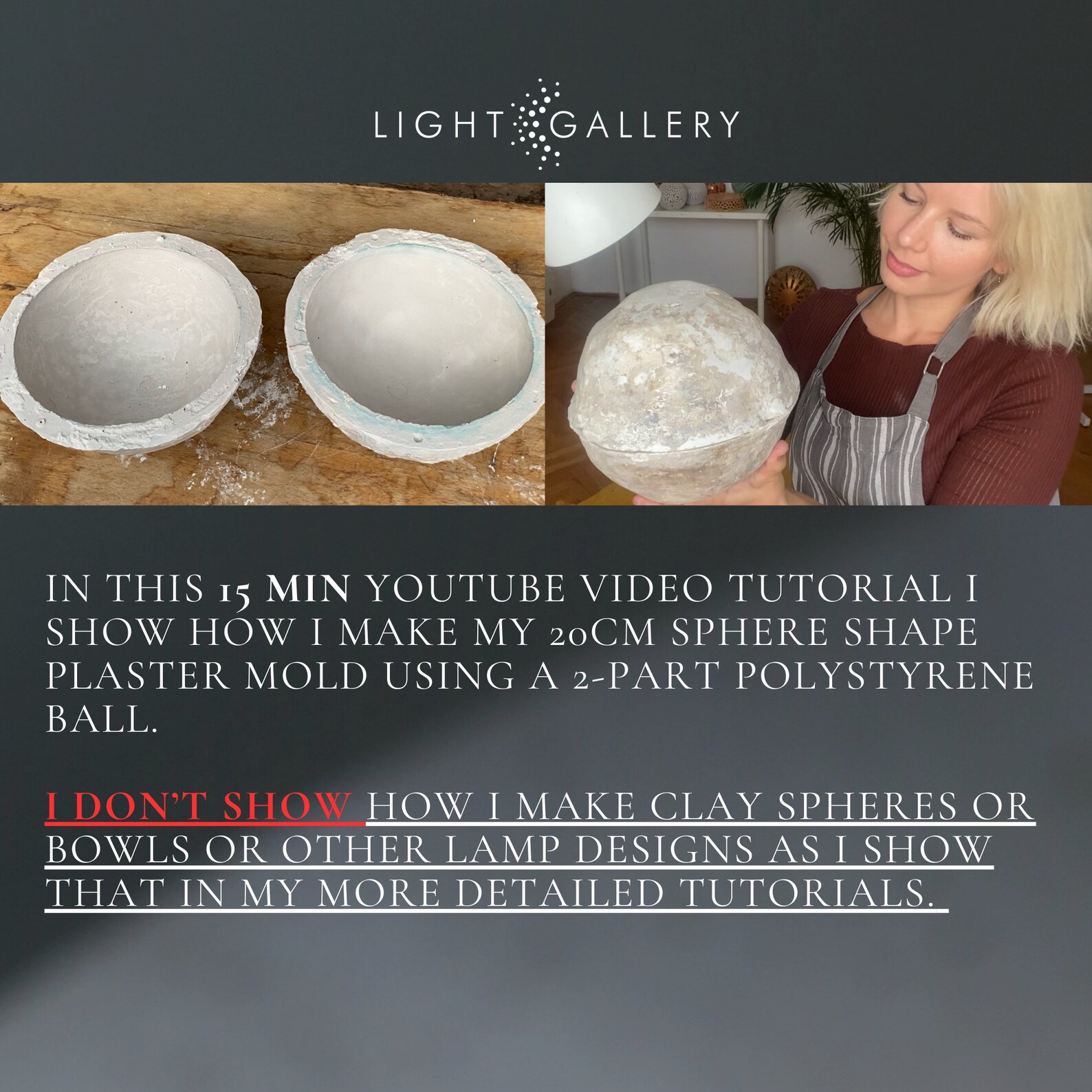 Plaster Mold Making Tutorial Video for Spheres. Lightweight Sphere Mold ...