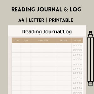 Simple Reading Log Tracker: Aesthetic Clean Design for Book Lovers,a4 ...