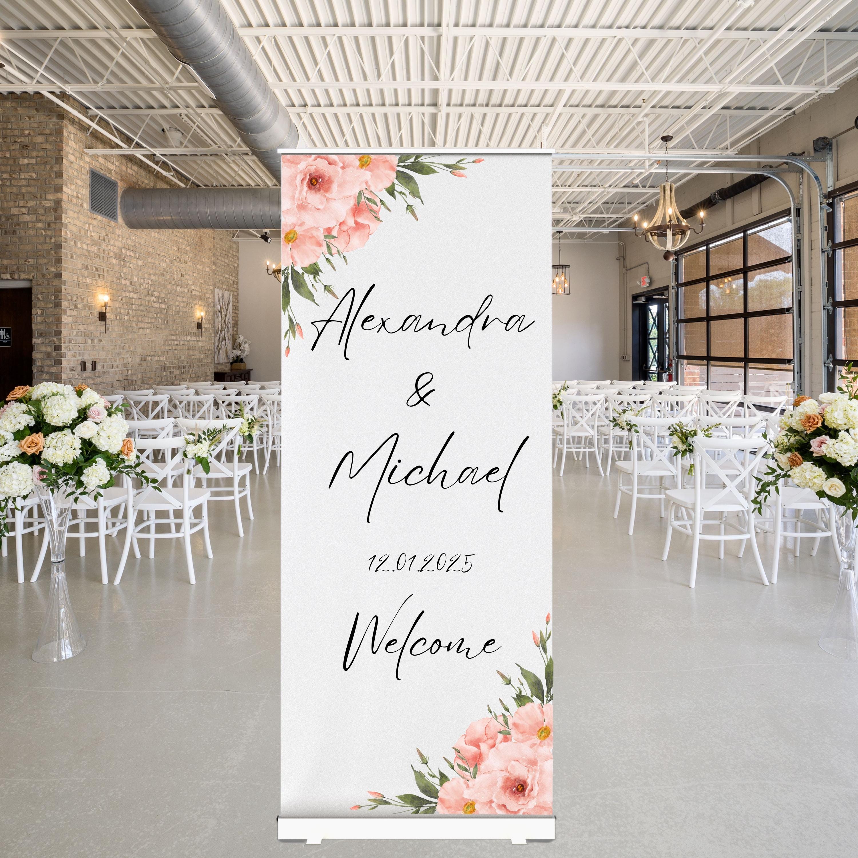 Custom Roll-up Banner, Custom Wedding Retractable Banner Stand, Welcome ...