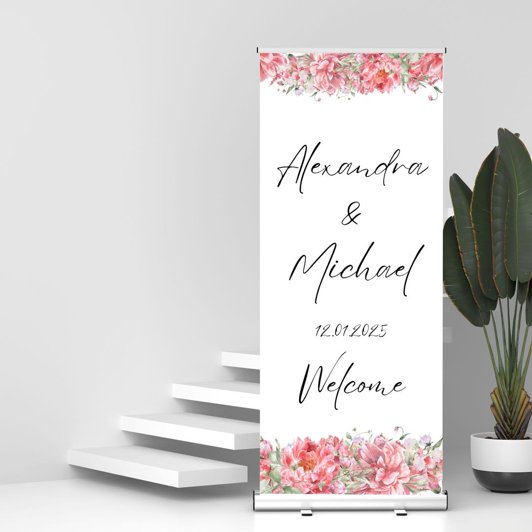 Custom Roll-up Banner, Custom Wedding Retractable Banner Stand, Welcome ...