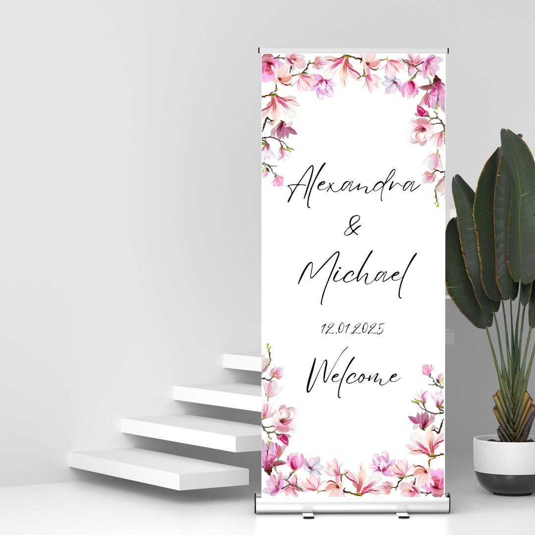 Custom Roll-up Banner, Custom Wedding Retractable Banner Stand, Welcome ...