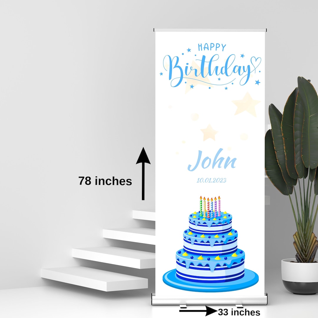 Custom Roll-up Banner, Birthday Banner ,retractable Banner, Welcome ...