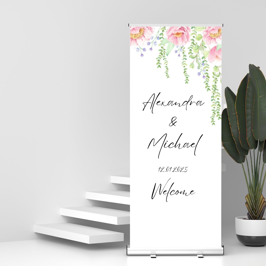 Custom Roll-up Banner, Custom Wedding Retractable Banner Stand, Welcome ...