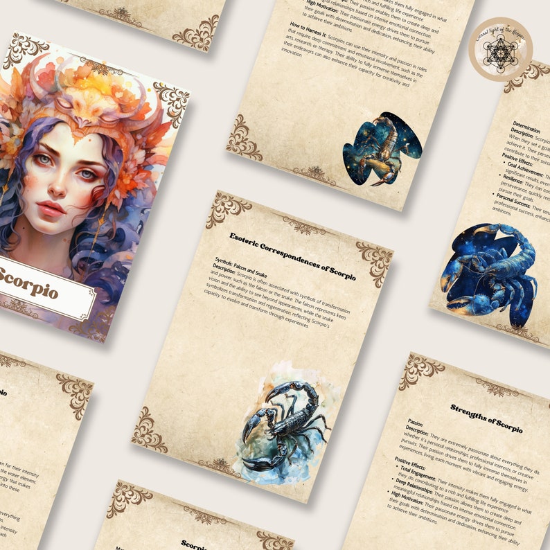 Scorpio Zodiac Guide, Astrology Insights (printable A4) - Etsy