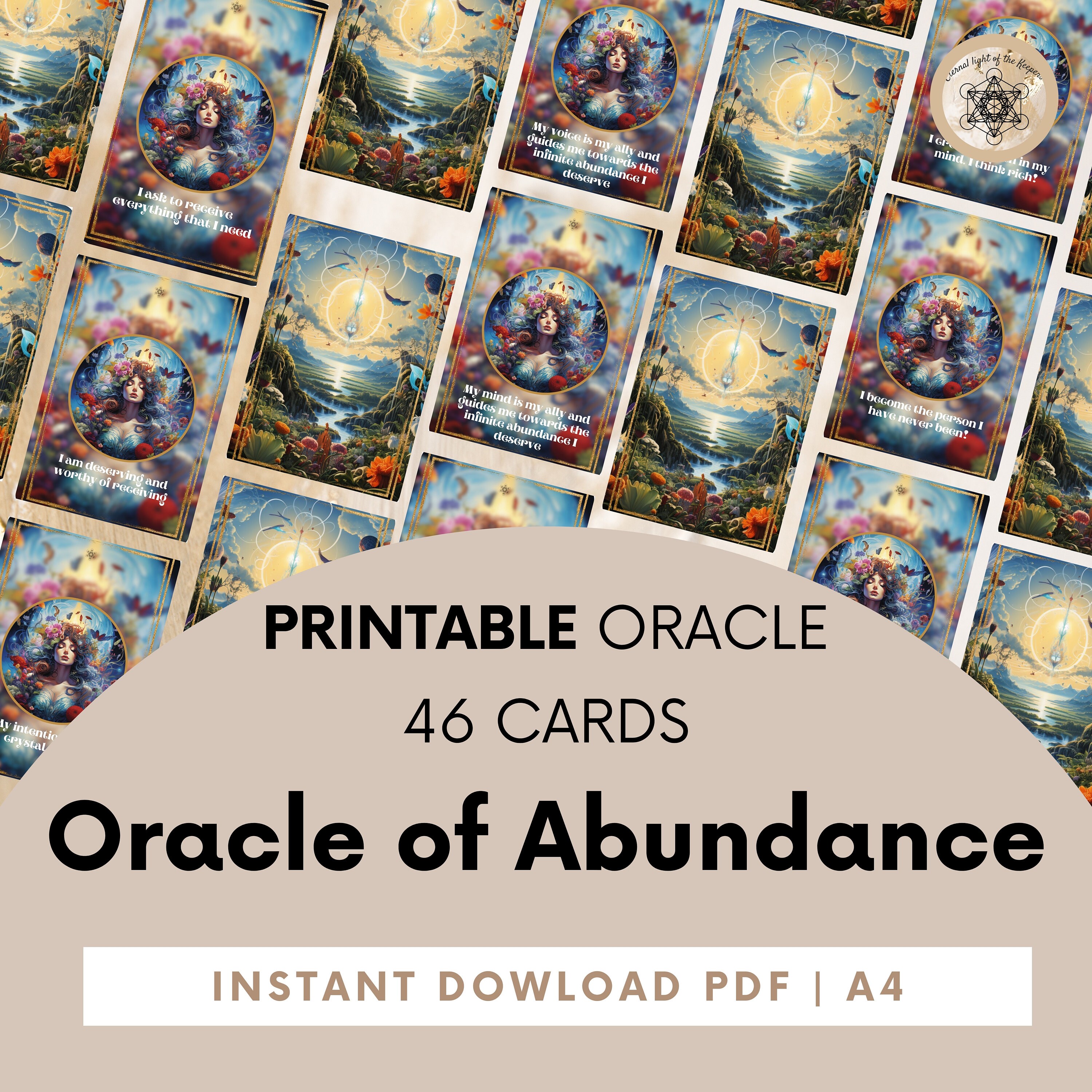 Oracle Cards of Abundance, Printable Cards Deck, Manifest Abundance ...