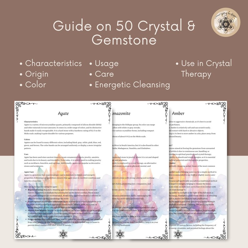 Printable Guide to Crystal and Gemstone Therapy: Comprehensive A4 PDF ...