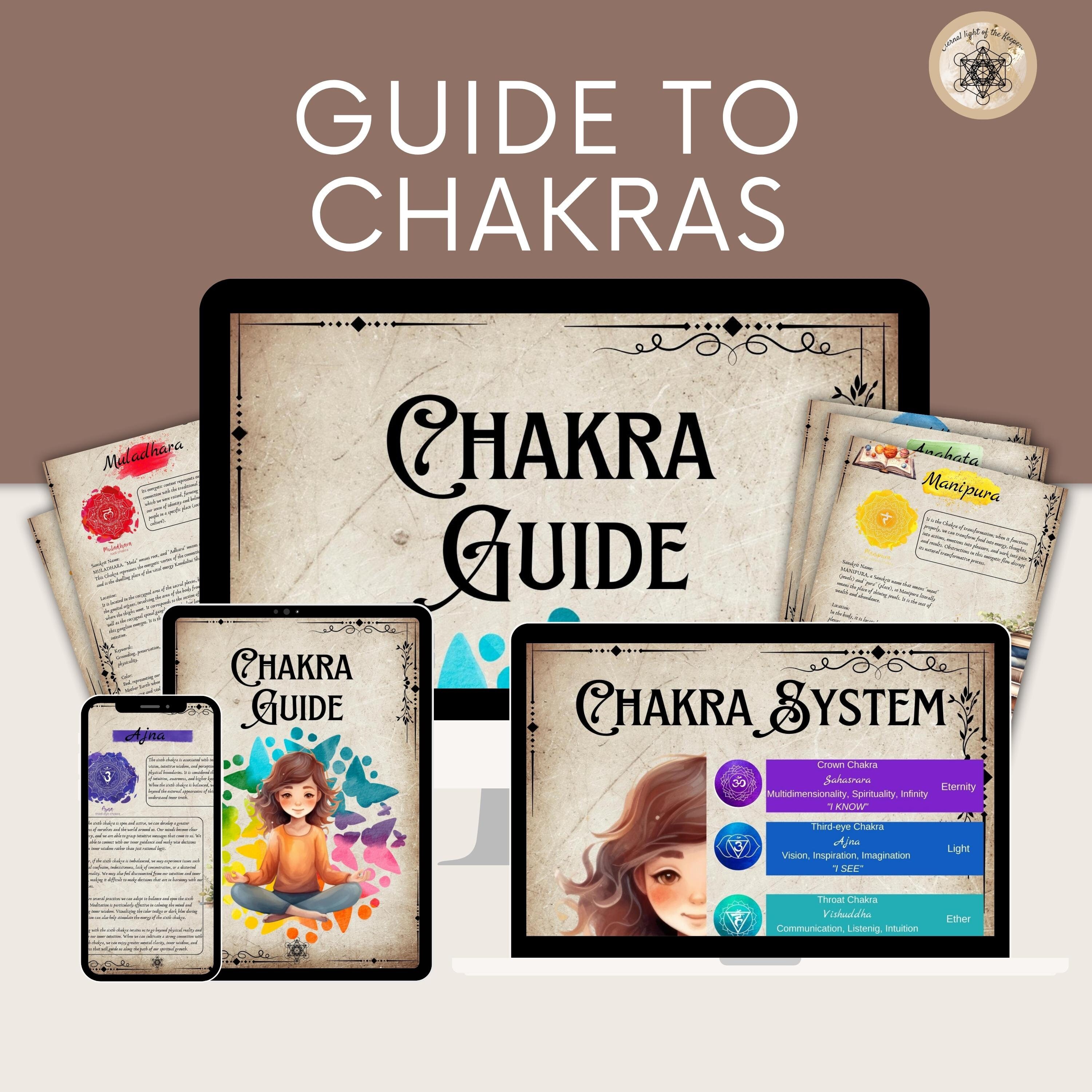 Printable Chakra Guide Detailed PDF A4 Guide for Seven Chakras, Balance ...