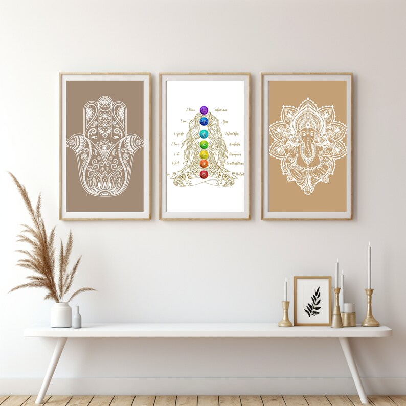 Bundle Printable Chakra Poster, 7 Chakras Yoga Artwork, Meditation ...