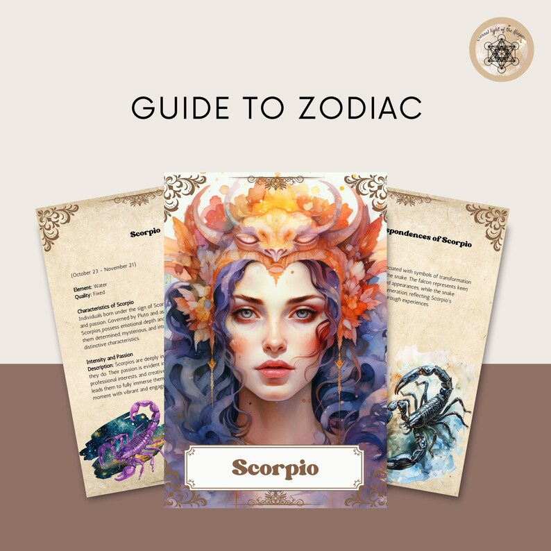 Scorpio Zodiac Guide, Astrology Insights (printable A4) - Etsy