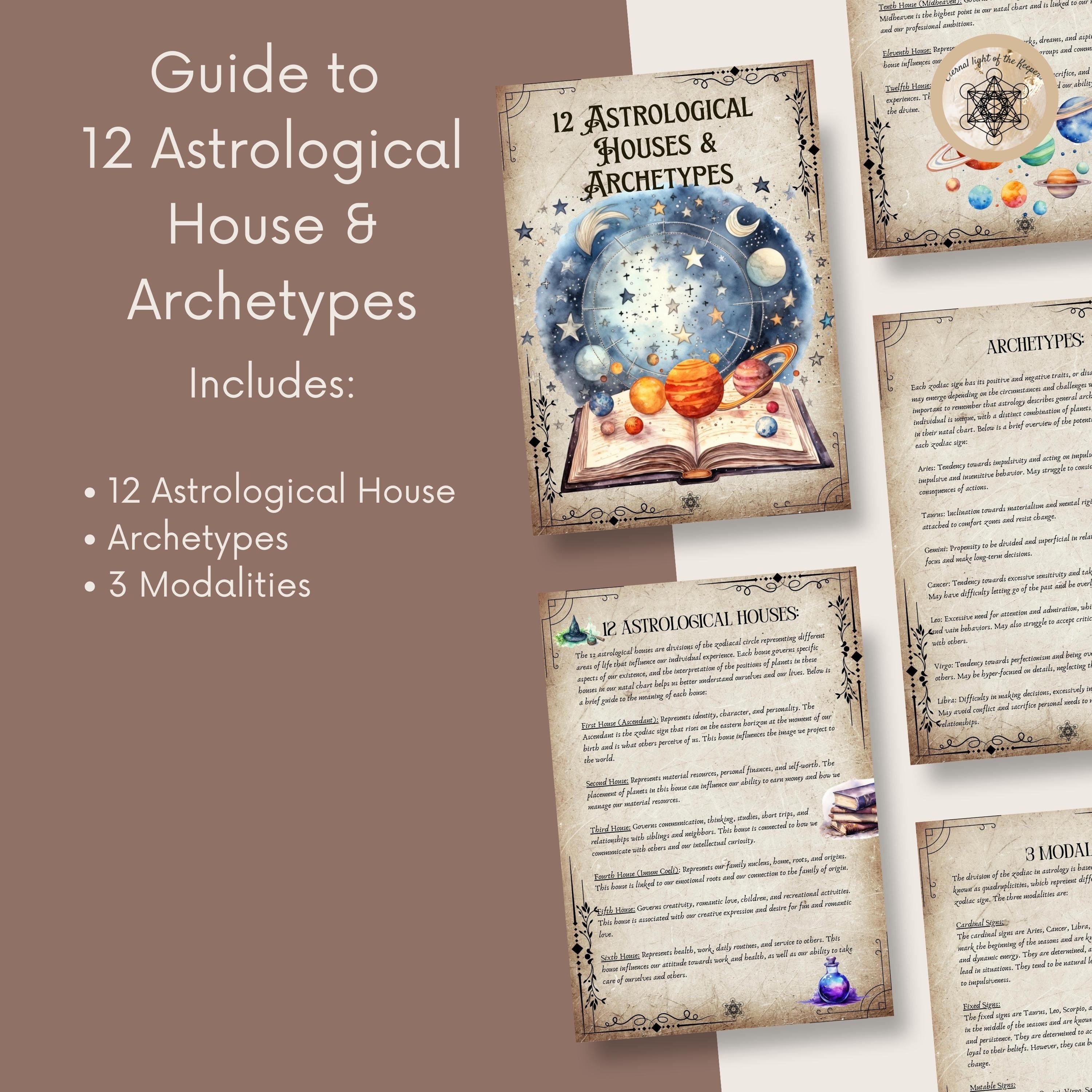 Printable Astrology Guide - Houses, Archetypes, and Modes (PDF). - Etsy