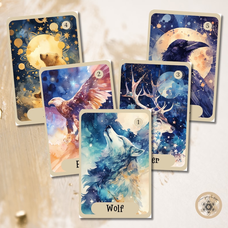 Spirit Guide Oracle Cards, Animal Wisdom, 46 Card Deck (PDF Guide) - Etsy