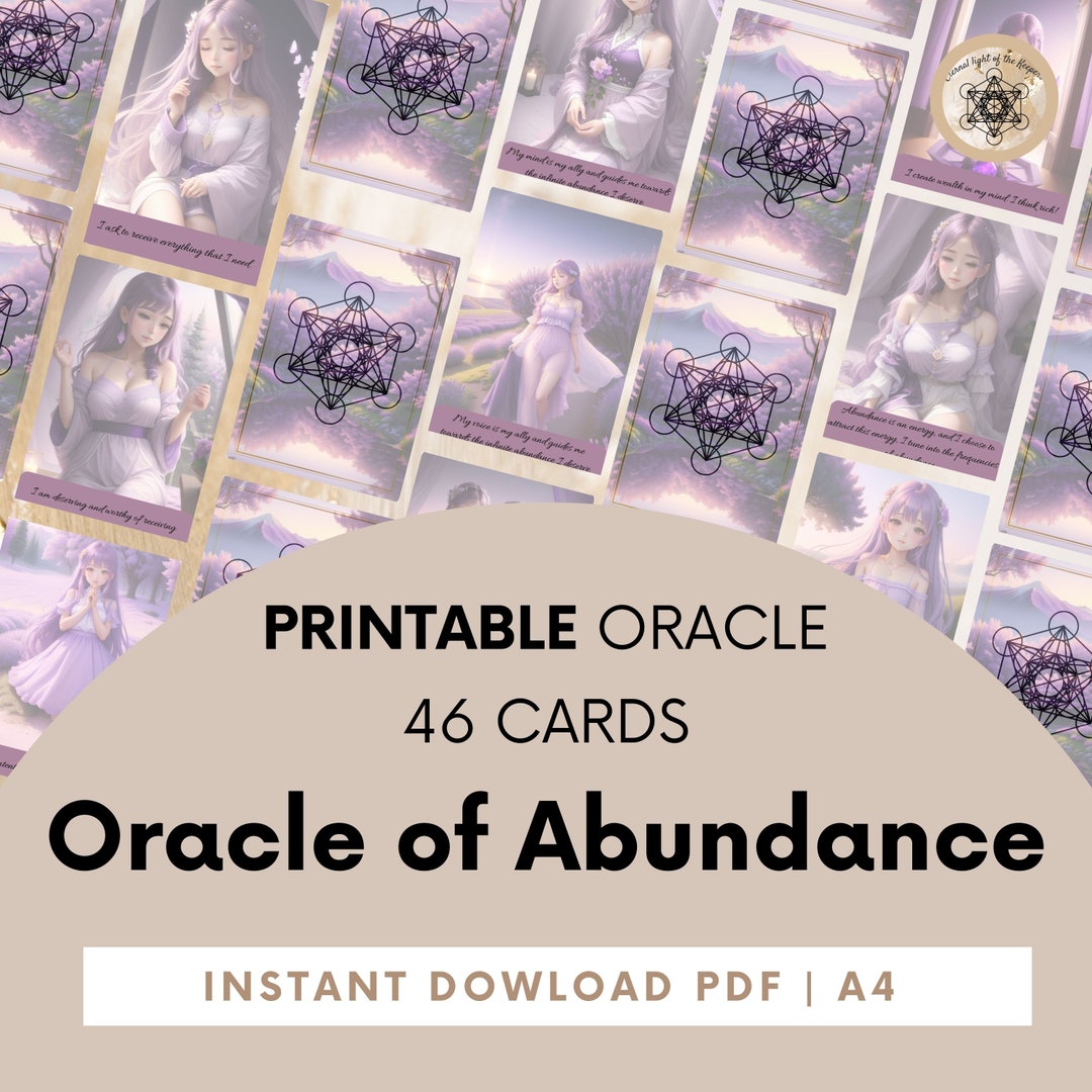 Oracle Cards of Abundance, Printable Cards Deck, Manifest Abundance ...