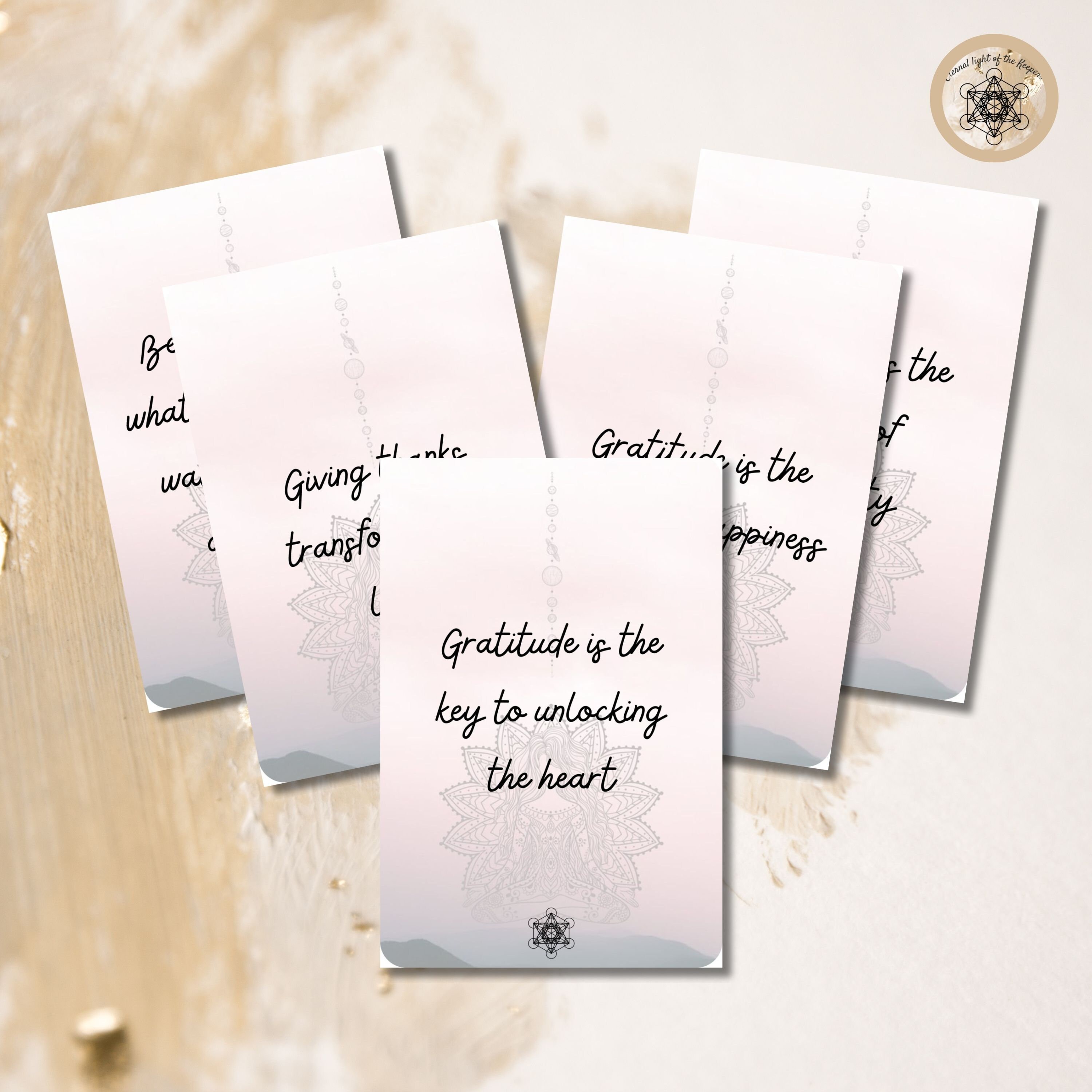 The Gratitude Oracle Printable Gratitude Cards Digital Etsy