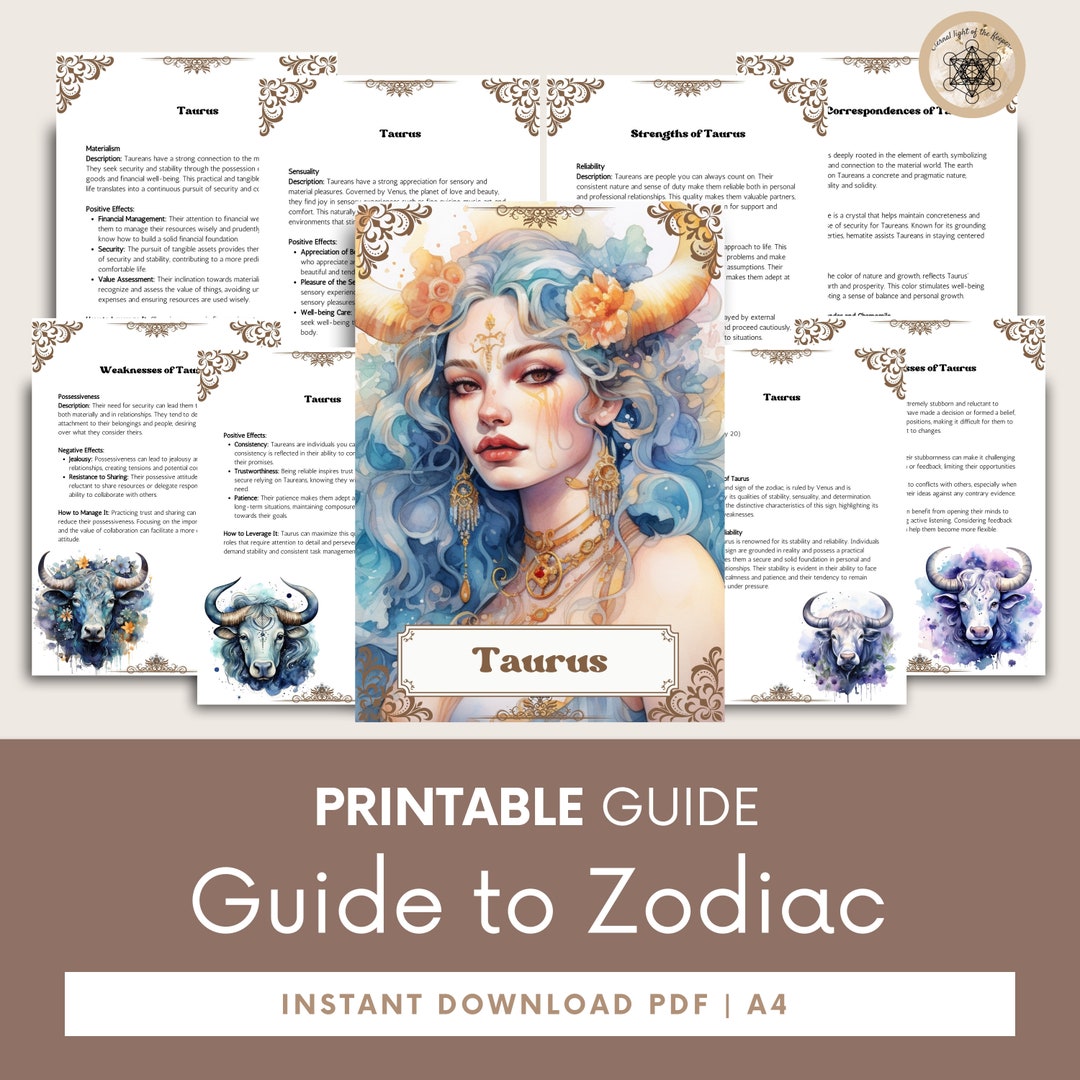 Taurus Zodiac Sign Astrology Guide, Comprehensive Horoscope Book, Learn ...
