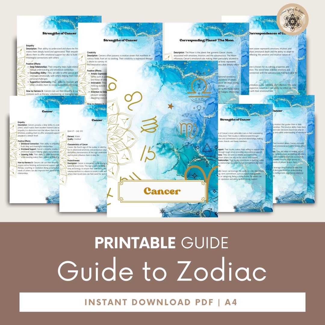 Cancer Zodiac Sign Astrology Guide, Comprehensive Horoscope Book, Learn ...