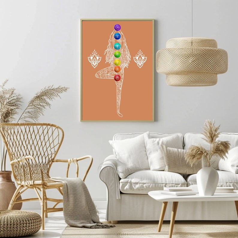 Druckbares Chakra Poster, 7 Chakren Yoga Kunstwerk, Meditation ...