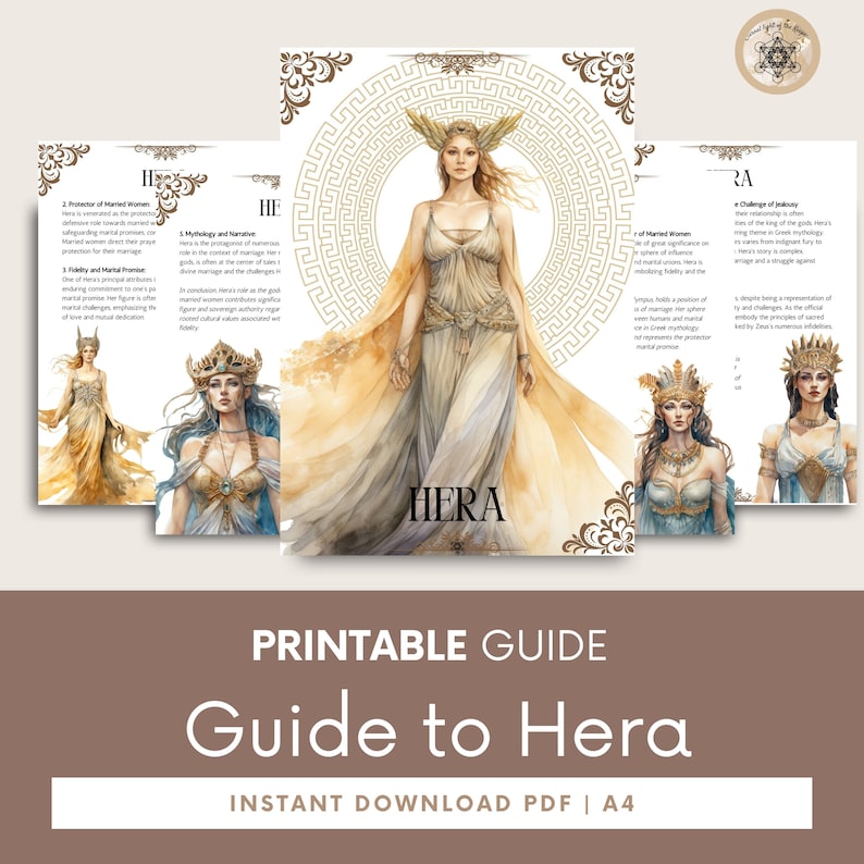 Hera, Queen of Gods, Greek Mythology Guide (PDF). - Etsy