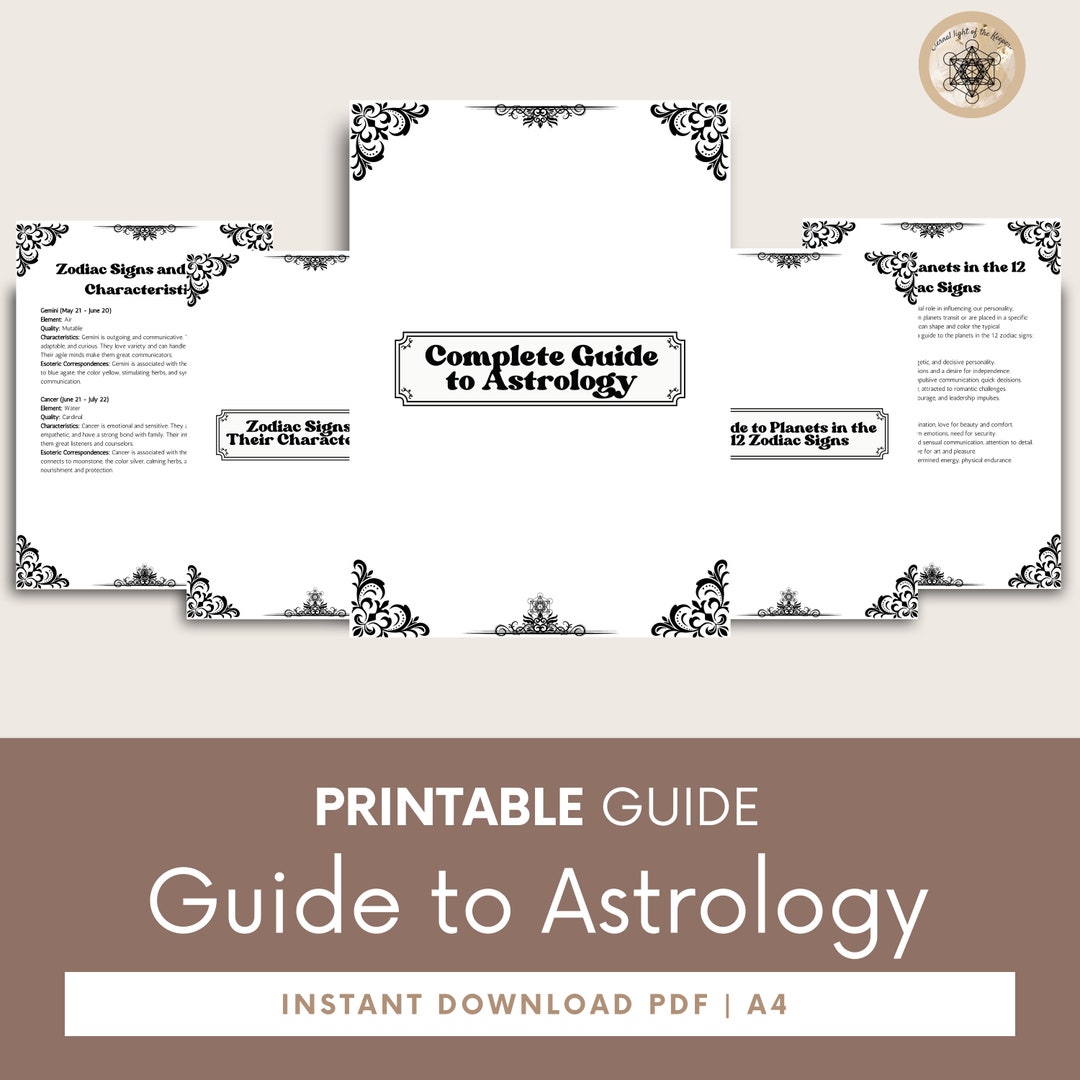 Printable Astrology Guide - Zodiac Workbook & Journal (PDF) - Etsy