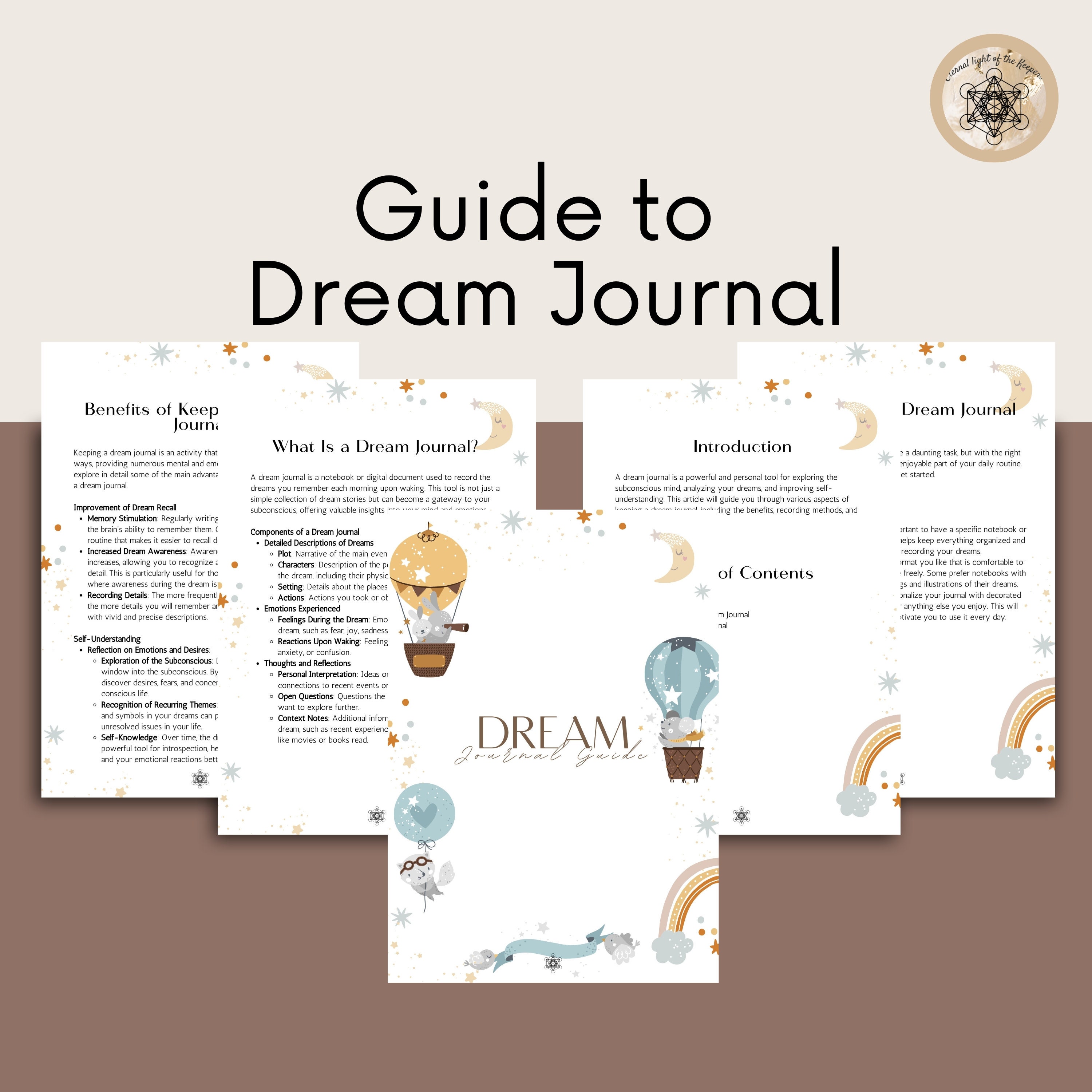 Dream Journal Guide – Sleep Diary, Self-care (digital Download) - Etsy