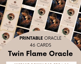 The Twin Flame Oracle Cards, Printable Twin Flame Oracle Deck, Oracle ...