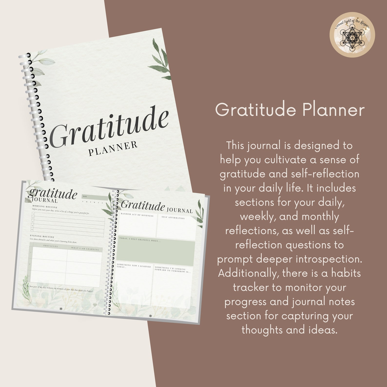 Gratitude Planner, Daily Gratitude Journal | 5-minute Digital ...