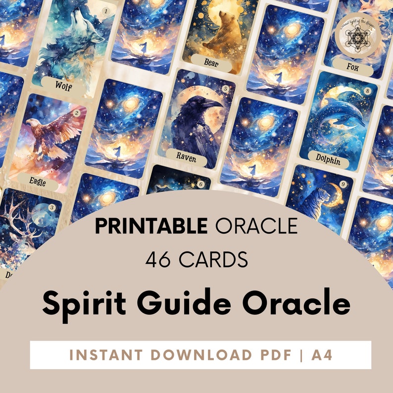 Spirit Guide Oracle Cards, Animal Wisdom, 46 Card Deck (PDF Guide) - Etsy