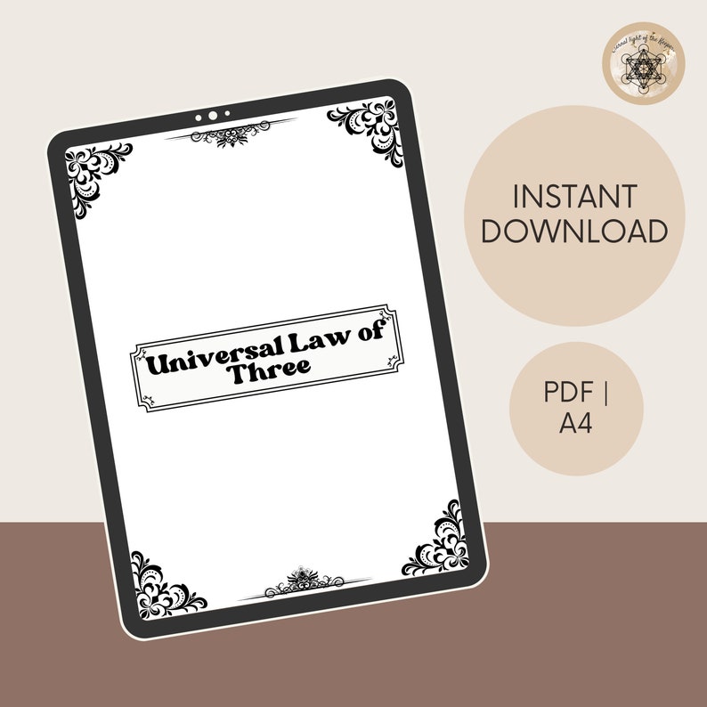 Universal Law of Three Guide - Printable Grimoire Pages (digital ...