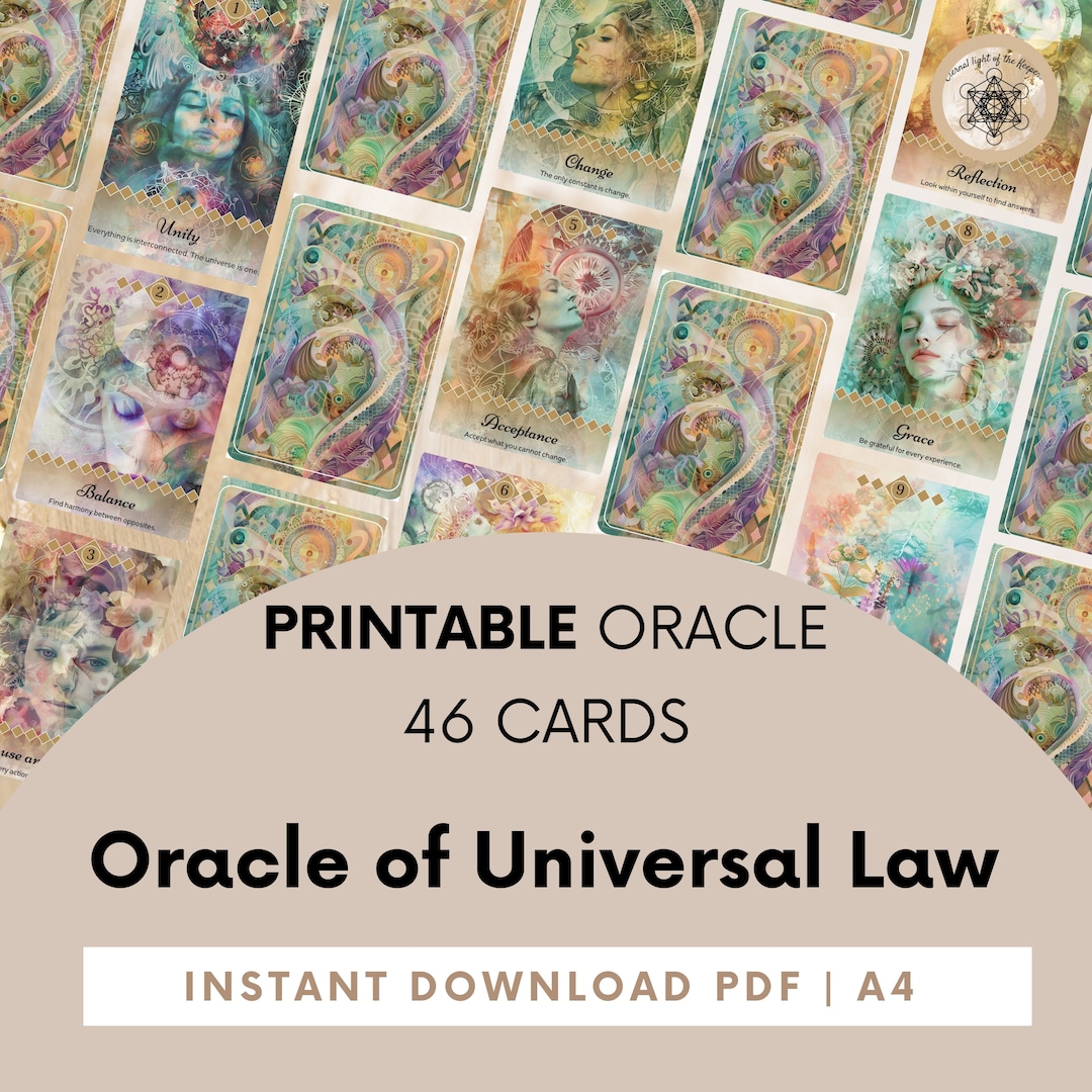 Universal Law Oracle Cards, Divination, Spiritual Guidance (digital ...