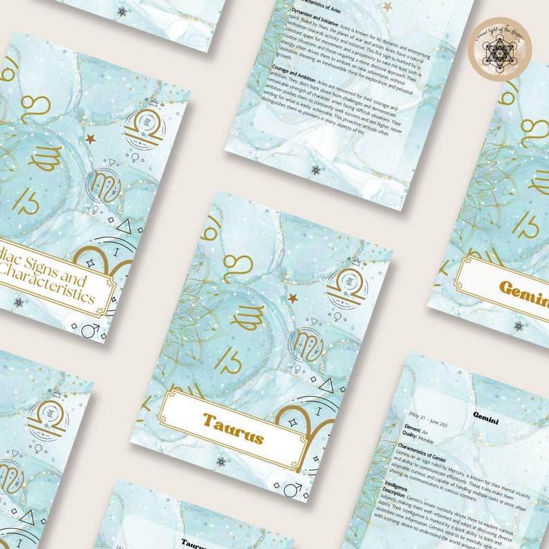 Printable Zodiac Guide Detailed Zodiac PDF, Zodiac Signs and Their ...