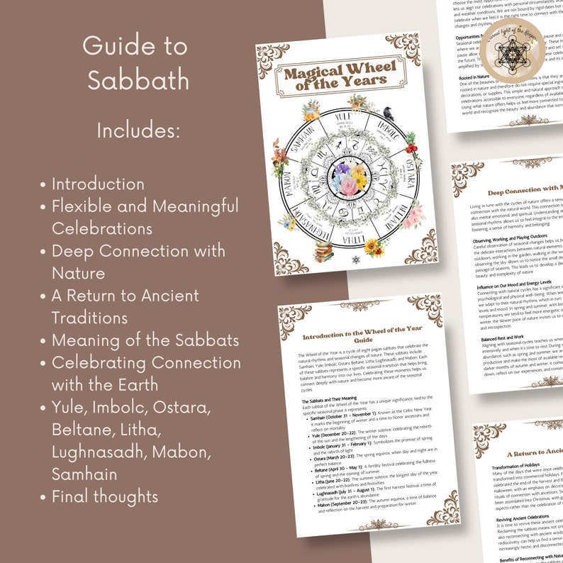 Wiccan Wheel of the Year Printable: Sabbat Grimoire Pages (PDF) - Etsy