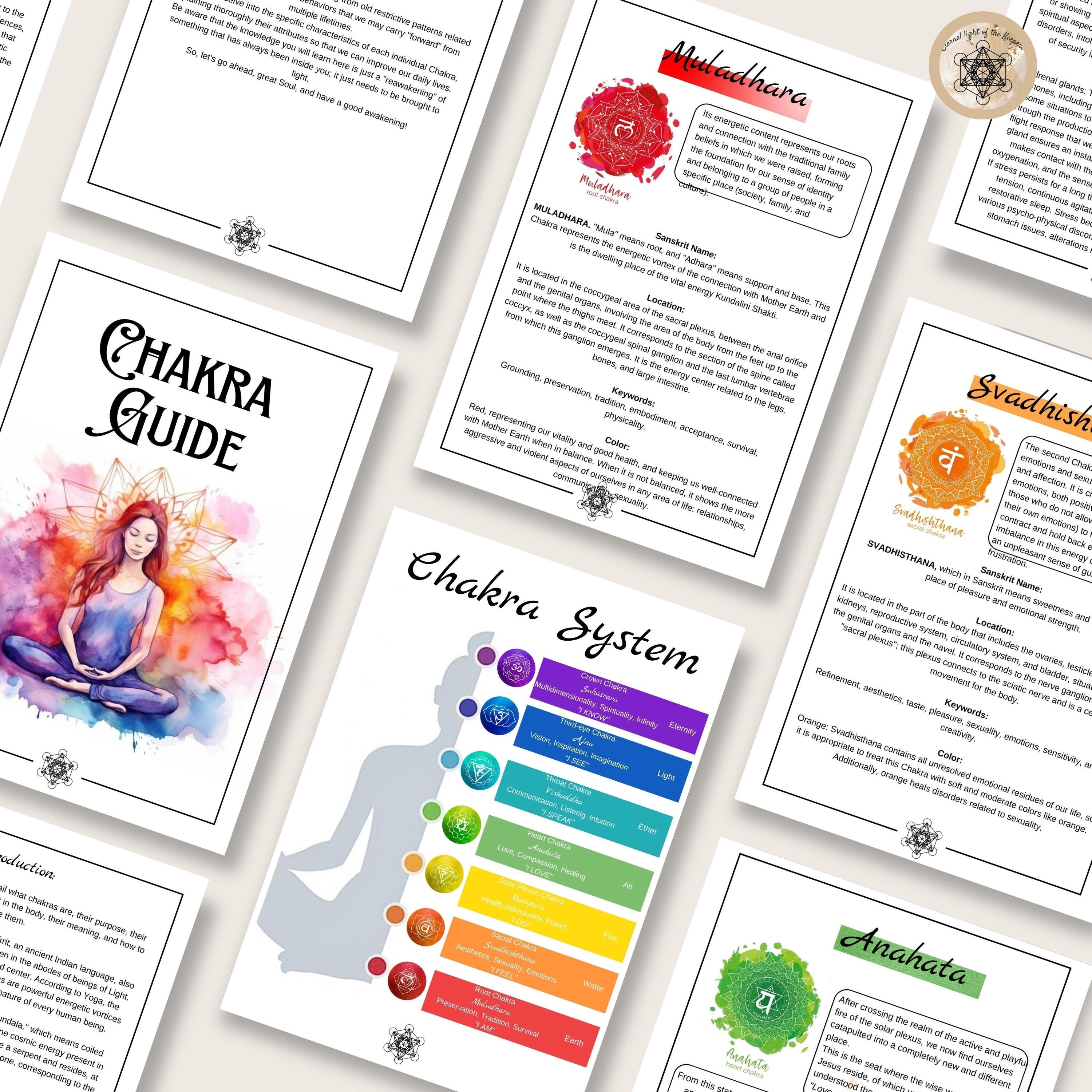 Printable Chakra Guide Detailed PDF A4 Guide for Seven - Etsy
