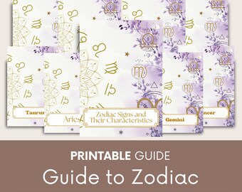 Printable Zodiac Guide Detailed Zodiac PDF, Zodiac Signs and Their ...