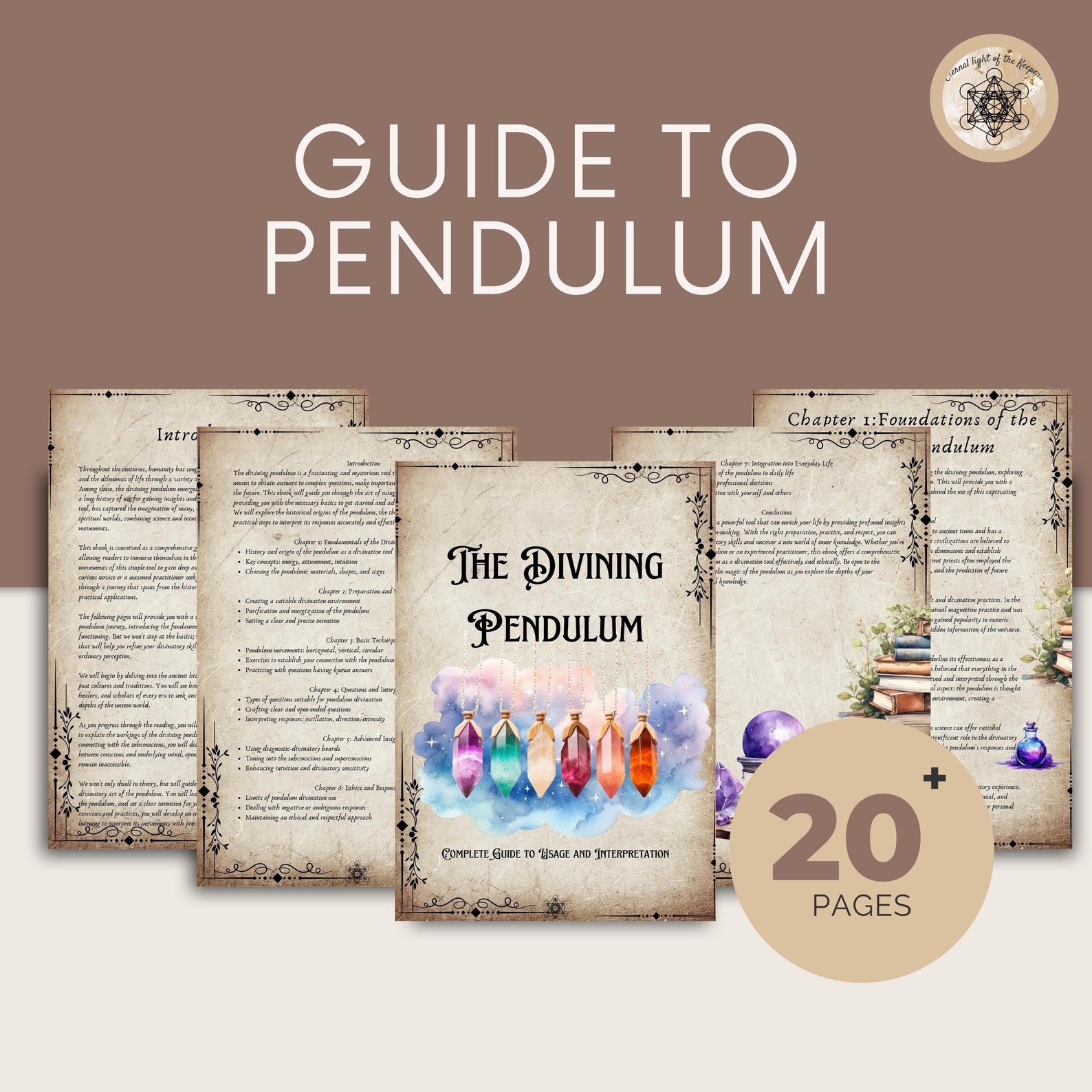 Printable Pendulum Guide, Divination Charts, Grimoire Pages (PDF ...