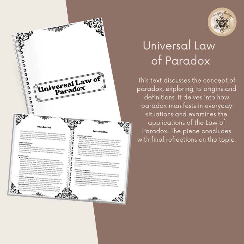 Universal Law of Paradox Guide - Printable Grimoire Pages (digital ...