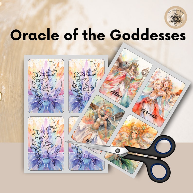 Goddess Oracle Card Deck, Divine Feminine Energy (printable). - Etsy