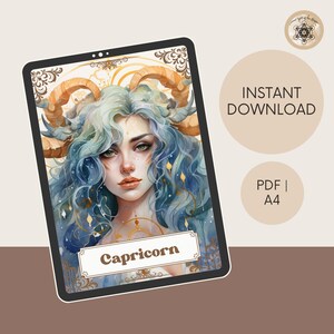 Capricorn Zodiac Sign Astrology Guide, Horoscope Insights (printable A4 ...