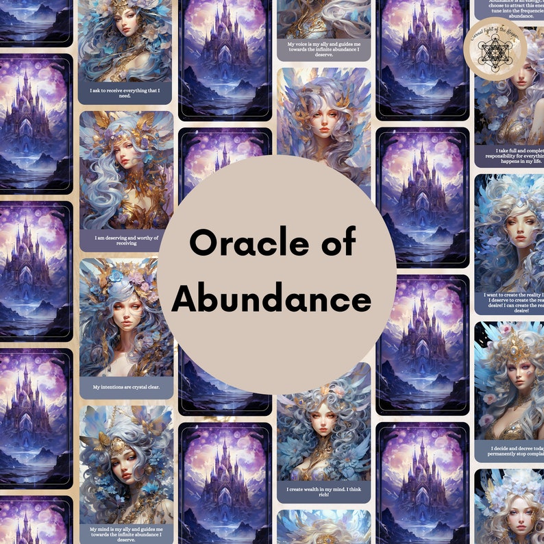 Abundance Oracle Cards, Printable Affirmation Deck (PDF). - Etsy