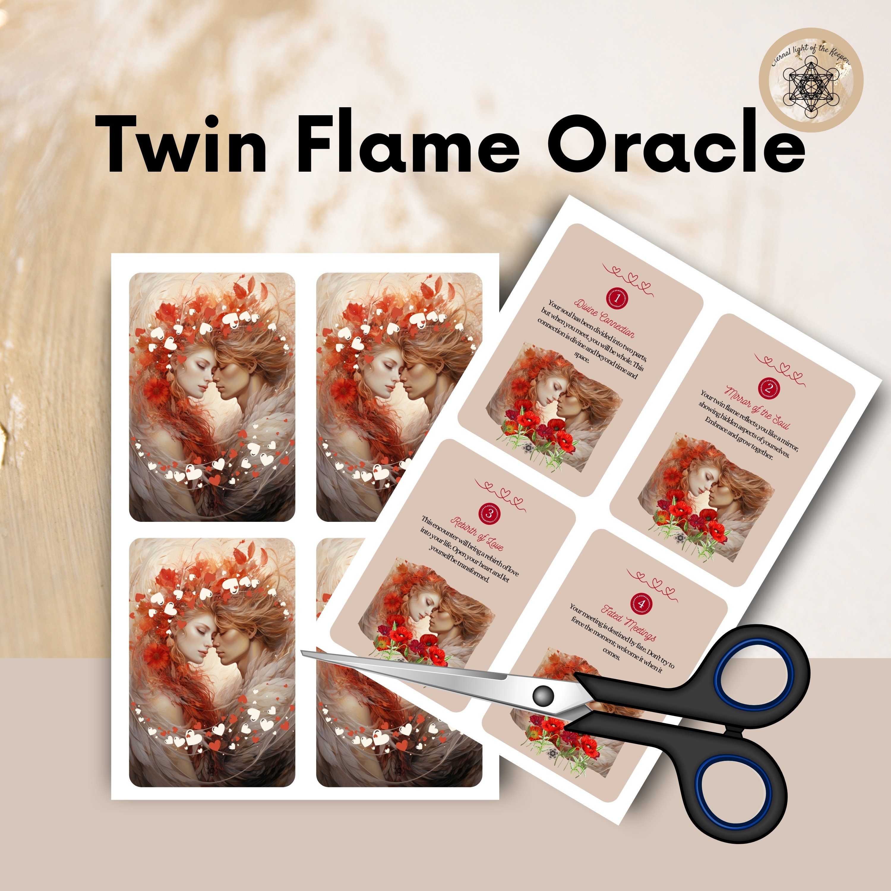 The Twin Flame Oracle Cards, Printable Twin Flame Oracle Deck, Oracle ...
