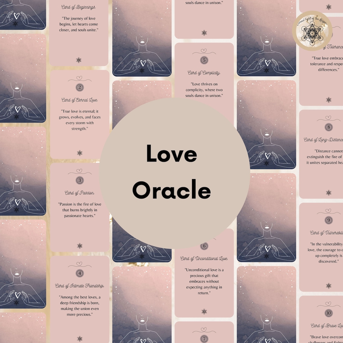 The Love Oracle Cards, Printable Love Oracle Deck, Oracle Cards PDF ...