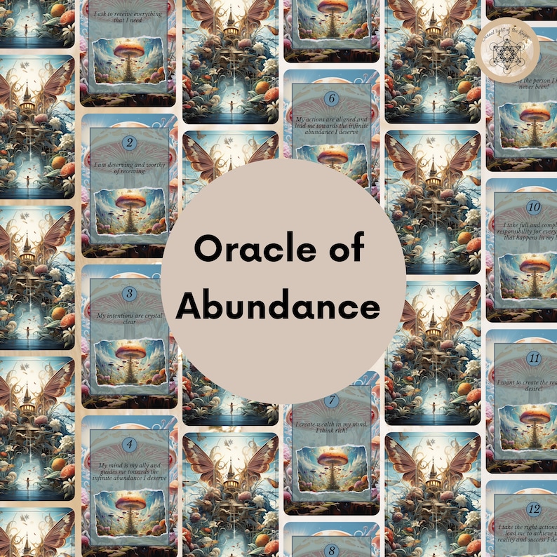 Oracle Cards of Abundance, Printable Cards Deck, Manifest Abundance ...