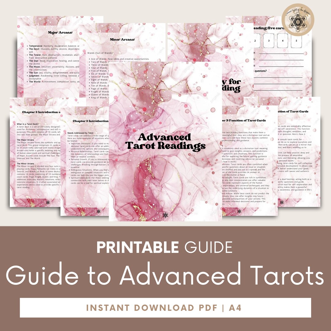 Printable Advanced Tarots Reading Guide Comprehensive A4 PDF Guide to ...