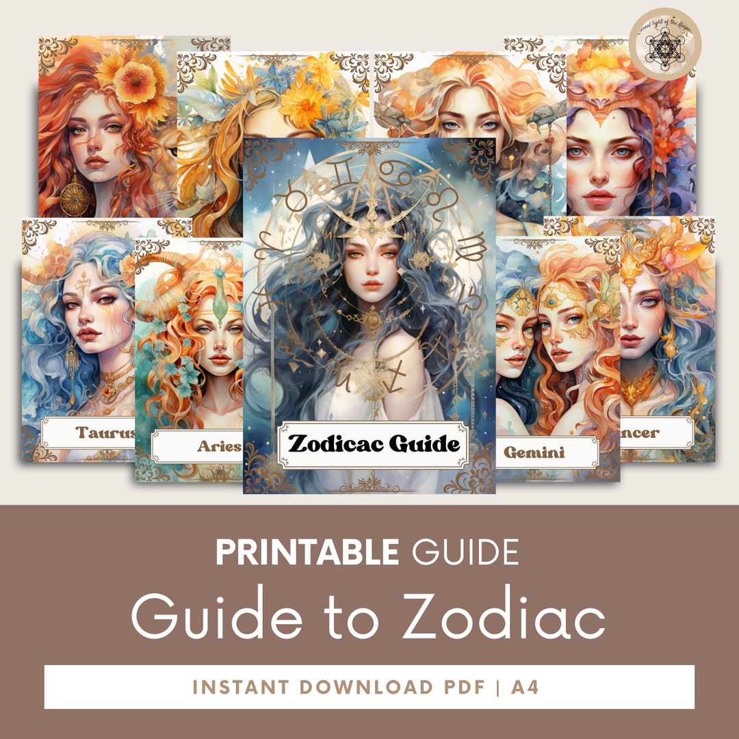 Printable Zodiac Guide - Detailed Zodiac PDF, Zodiac Signs and Their ...