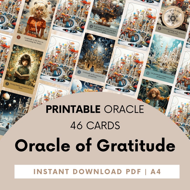 The Gratitude Oracle, Printable Gratitude Cards, Digital Oracle of ...